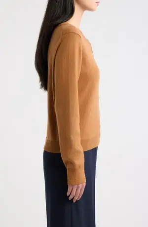 TAHARI ASL Fine-knit Cotton Blend Cardigan
