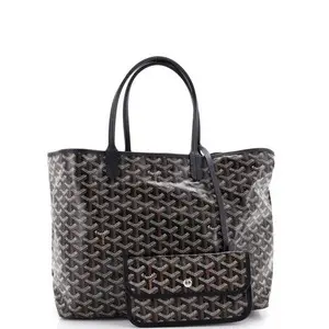 Goyard Saint Louis Tote Coated Canvas Pm - Black