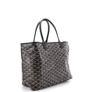 Goyard Saint Louis Tote Coated Canvas Pm - Black