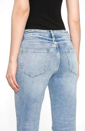 BAYEAS High Waist Ripped Straight Leg Jeans
