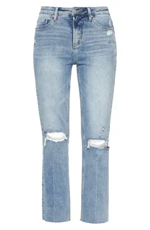BAYEAS High Waist Ripped Straight Leg Jeans