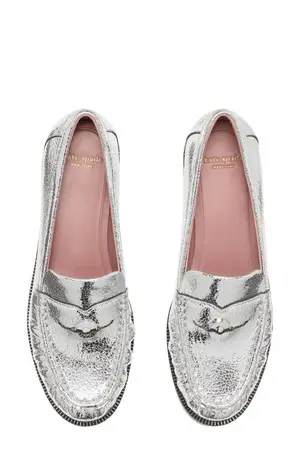 Kate Spade New York Metallic Leather Penny Loafer