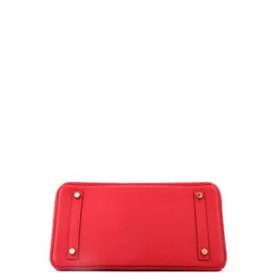 Hermès Birkin Handbag Clemence With Gold Hardware 30