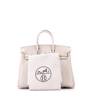 Hermès Birkin Handbag Light Togo With Gold Hardware 25 - White