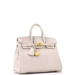 Hermès Birkin Handbag Light Togo With Gold Hardware 25 - White