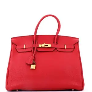 Hermès Birkin Handbag Togo With Gold Hardware 35 - Red