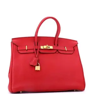 Hermès Birkin Handbag Togo With Gold Hardware 35 - Red
