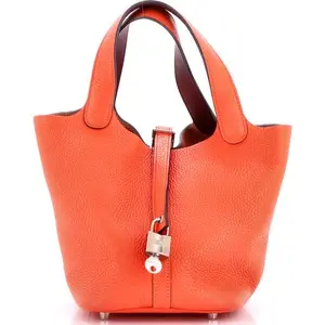 Hermès Eclat Picotin Lock Bag Clemence Pm - Orange