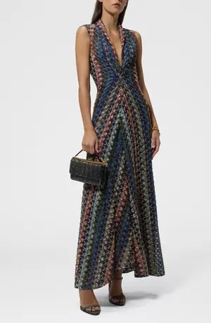 Missoni Metallic Sleeveless Maxi Dress - Smspv
