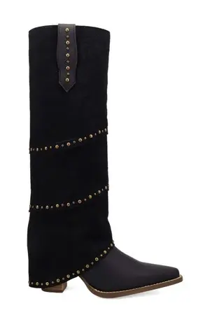 DINGO Texani Studded Knee High Boot - Black