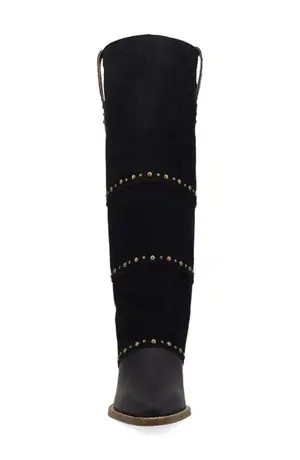 DINGO Texani Studded Knee High Boot - Black