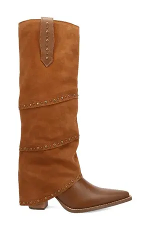 DINGO Studded Knee-high Western Boots