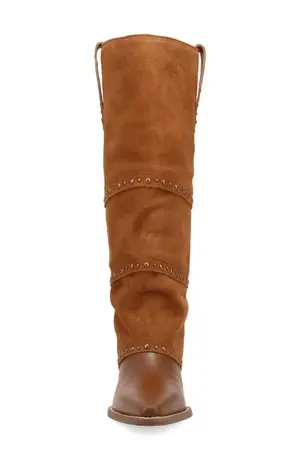 DINGO Studded Knee-high Western Boots