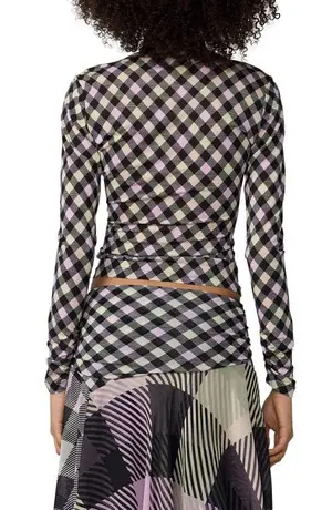 Diane Von Furstenberg Logan Diamond Pattern Turtleneck