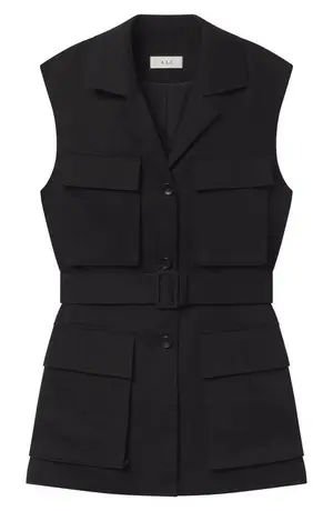 A.L.C. Cameron Linen Blend Belted Vest