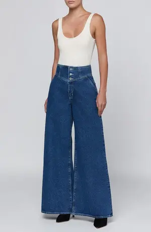 L'Agence Sonja Ultra High Waist Wide Leg Jeans