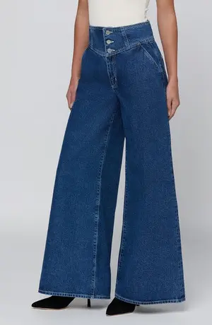 L'Agence Sonja Ultra High Waist Wide Leg Jeans