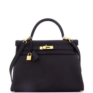 Hermès Kelly Handbag Togo With Gold Hardware 32 - Black