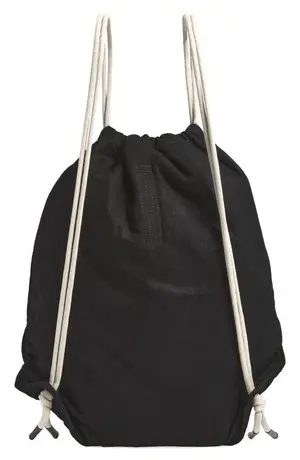 Rick Owens Leather Drawstring Backpack - Black/pearl