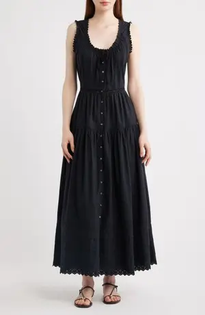 DÔEN Hortense Organic Cotton Midi Dress - Black