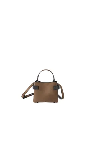 Brunello Cucinelli Essence Small Top-handle Bag In Suede With Precious Bands - Brown