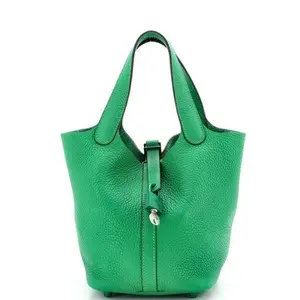 Hermès Monochrome Picotin Lock Bag Clemence Pm - Green