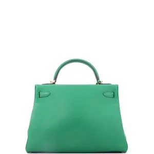 Hermès Kelly Handbag Evercolor With Gold Hardware 32 - Green