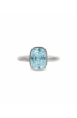 Sterling Forever Cushion Cut Imitation Aquamarine Sterling Silver Ring - Light Blue/silver