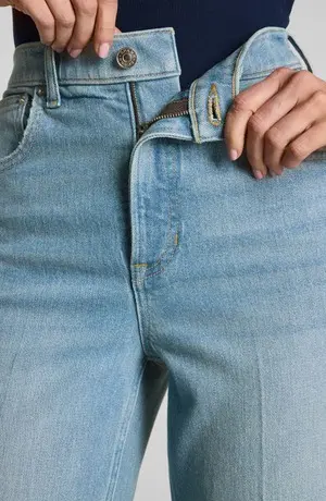 Spanx Raw Hem High Waist Crop Kick Flare Jeans