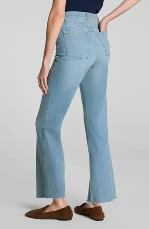 Spanx Raw Hem High Waist Crop Kick Flare Jeans