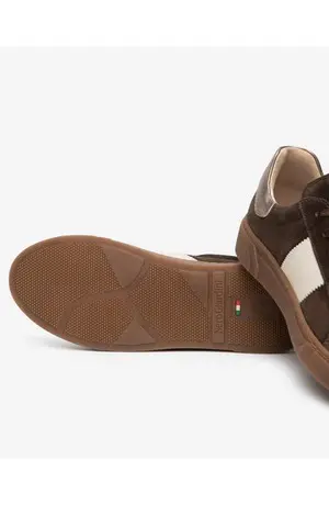 NEROGIARDINI Retro Low Top Leather Sneaker - Chocolate