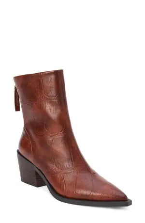Matisse Matteo Croc Embossed Faux Leather Boot - Brown Croc