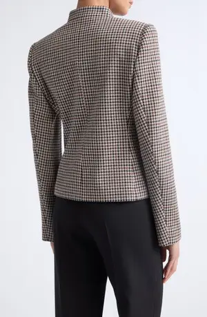 Max Mara Houndstooth Stand Collar Jacket