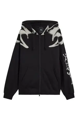 Y3 Graphic Cotton French Terry Zip Hoodie