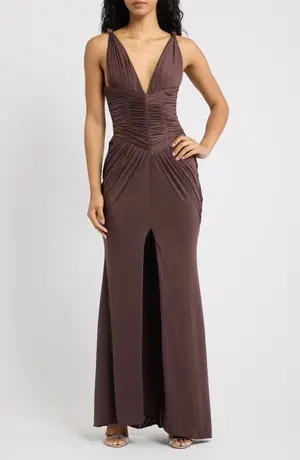 House Of Cb Tabitha Gown - Black Cherry