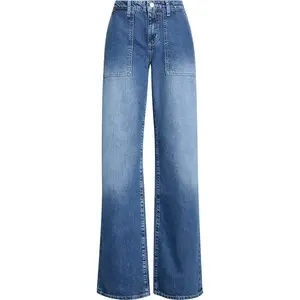 L'Agence Christel High Waist Wide Leg Jeans - Atlantis