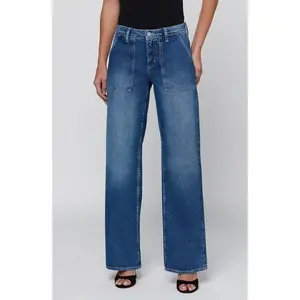 L'Agence Christel High Waist Wide Leg Jeans - Atlantis