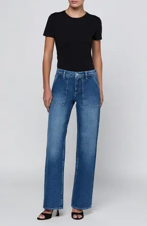 L'Agence Christel High Waist Wide Leg Jeans