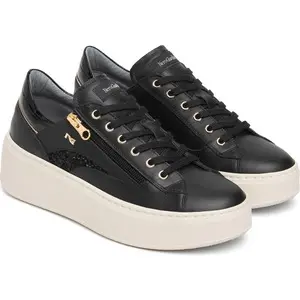 NEROGIARDINI Platform Side Zip Sneaker Black