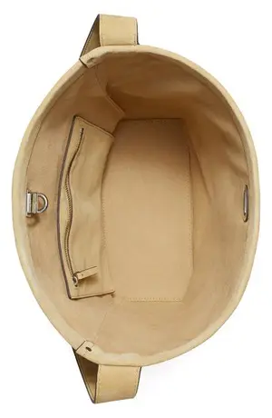 Tory Burch Lock T Monogram Crochet Slim Suede Shoulder Bag
