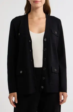Anne Klein Four-pocket Cardigan