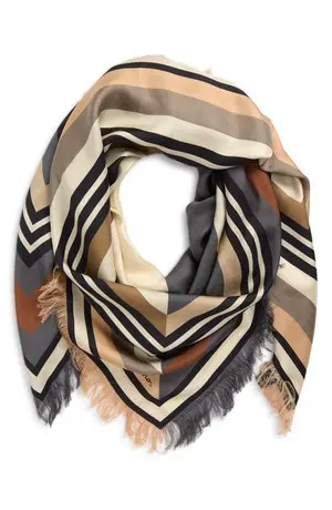 Echo Half And Half Silk Scarf - Charcoal