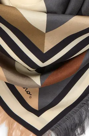 Echo Half And Half Silk Scarf - Charcoal