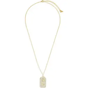 Sterling Forever Pav9 Cubic Zirconia North Star Pendant Necklace - Gold