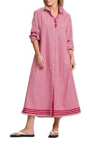 SHIRTY Pippa Gingham Shirtdress - Dark Red