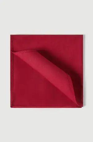 Brunello Cucinelli Cotton Twill Pocket Square For Tuxedo - Red