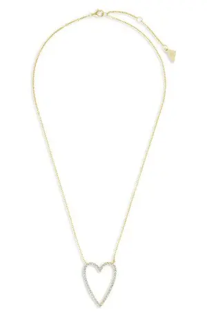 Sterling Forever 14k Plated Sterling Cubic Zirconia Heart Pendant Necklace - Gold