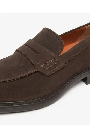 NEROGIARDINI Leather Penny Loafer - Chocolate