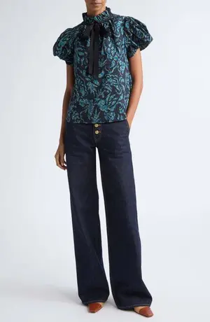 Ulla Johnson Estela Cotton Poplin Top - Midnight