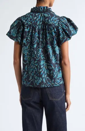 Ulla Johnson Estela Cotton Poplin Top - Midnight